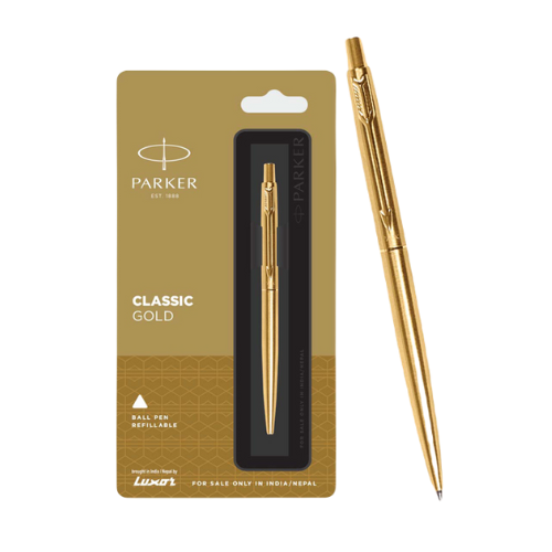 Parker Classic Gold Trim Ball Pen- Pack of 1 Elegant Writing Instrument ...